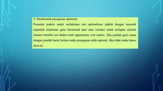 Masalah penugasan (minimisasi) | PPT