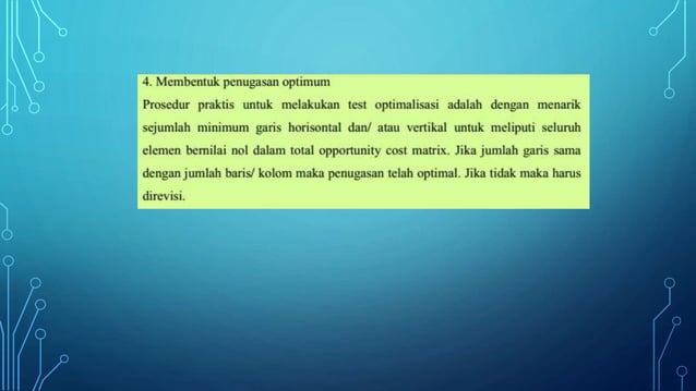 Masalah penugasan (minimisasi) | PPT