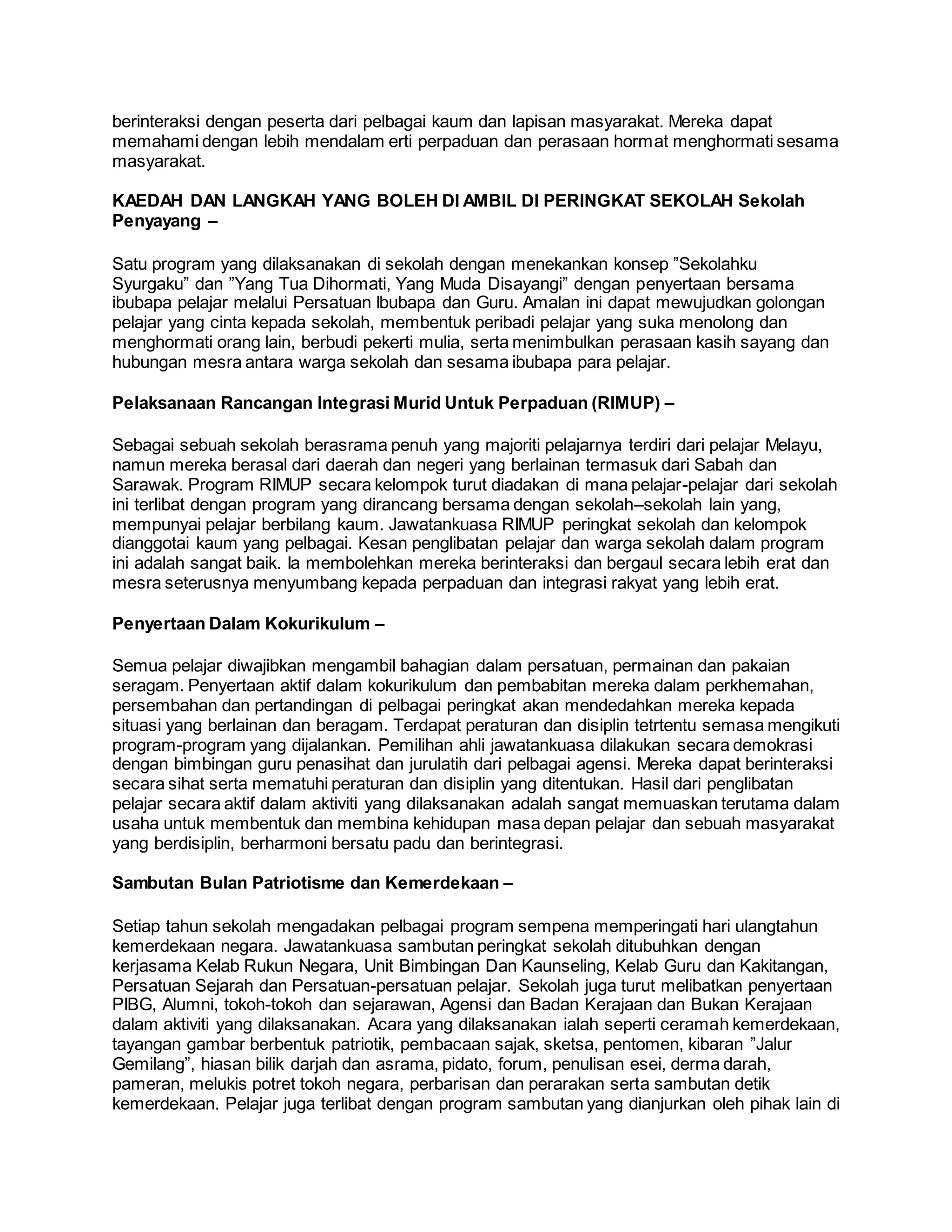 Masalah perpaduan di malaysia | DOCX