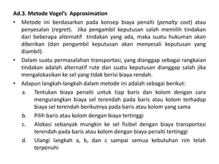 Masalah transportasi penugasan | PPTX