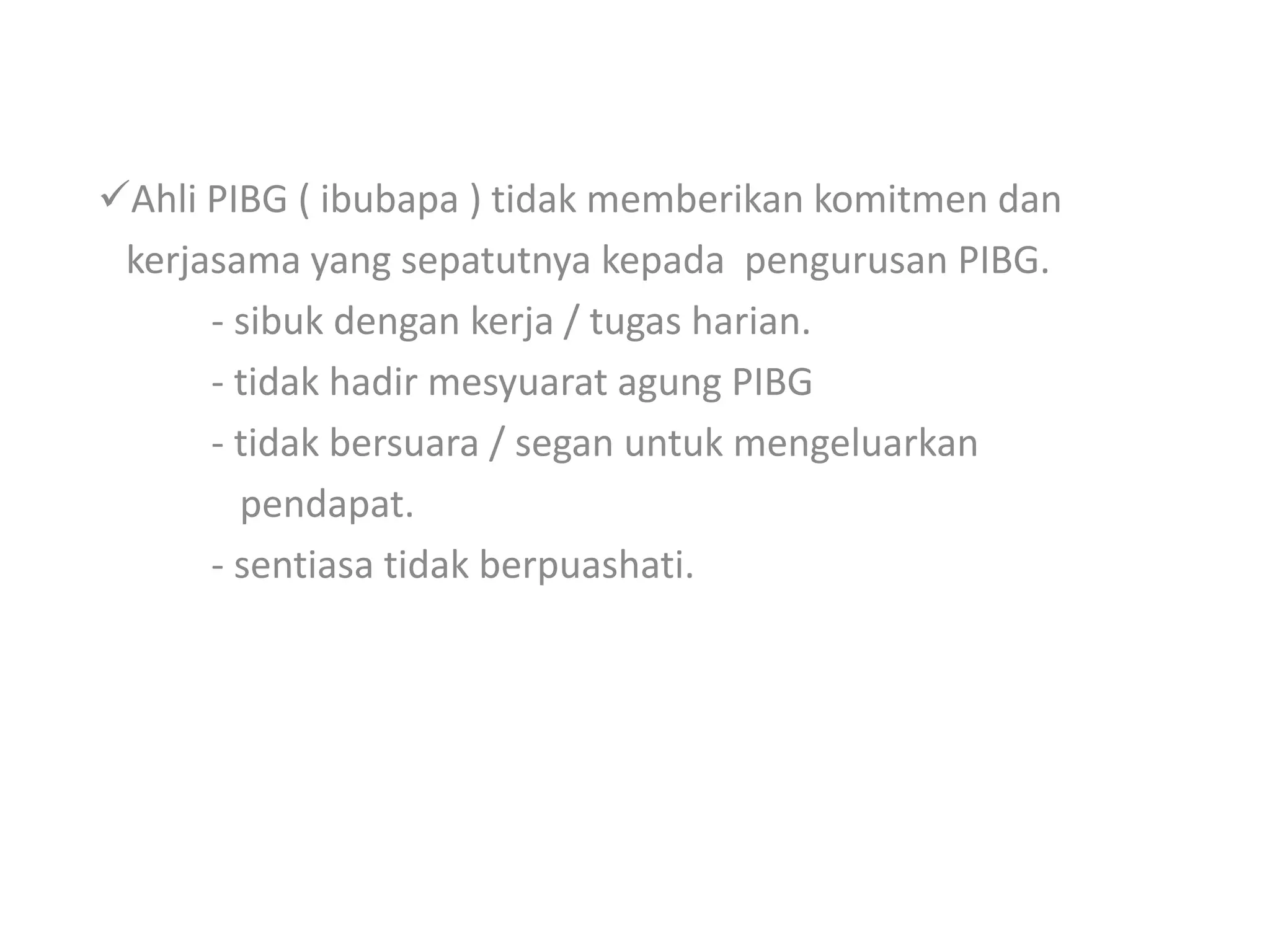 Masalah yang dihadapi pibg | PPTX