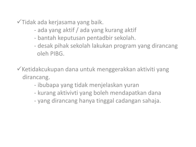 Masalah yang dihadapi pibg | PPTX