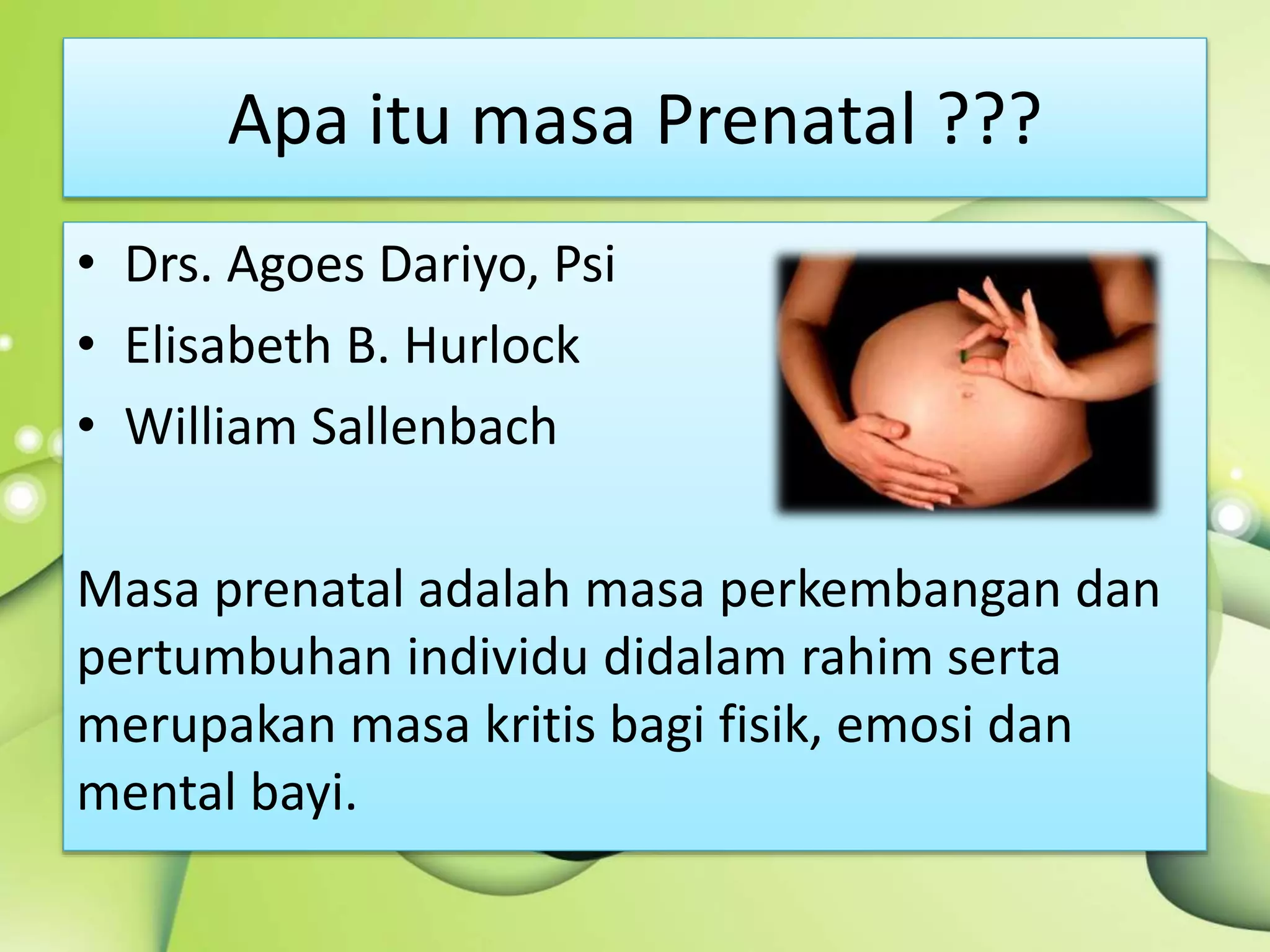 Masa Perkembangan ( prenatal) ppt | PPTX
