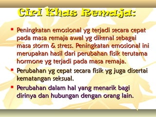 Masa puber, remaja dan gadis remaja | PPT