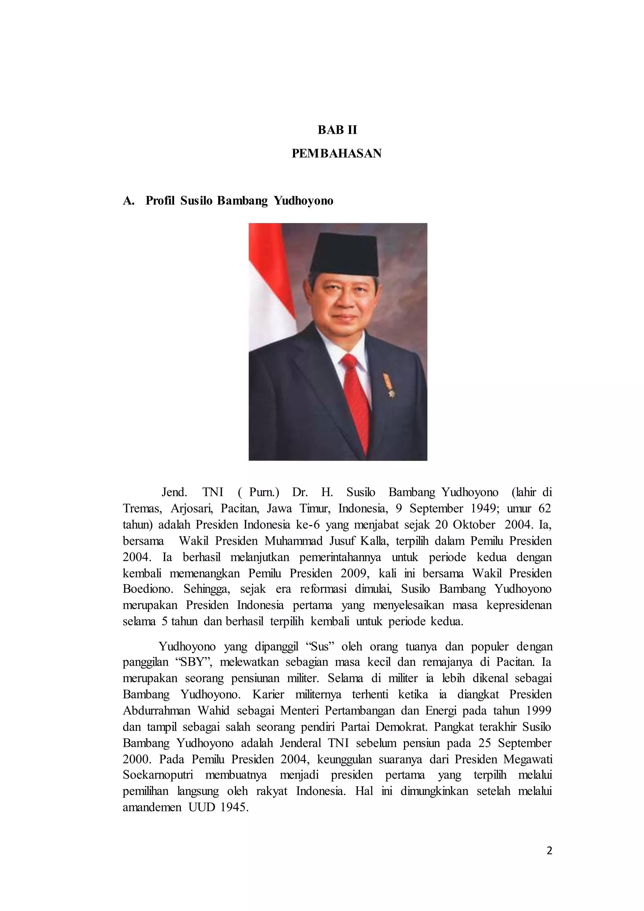 Masa Kepemimpinan SBY | DOCX