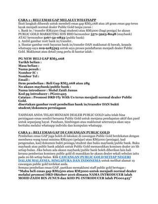 Masa terbaik beli emas oktober 2016 harga emas jatuh dan promosi | PDF