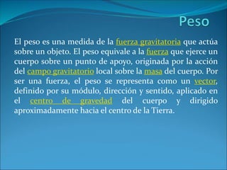 Masa y peso | PPTX