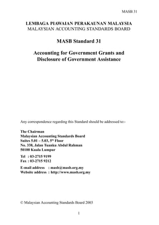 MASB31 government grants | PDF