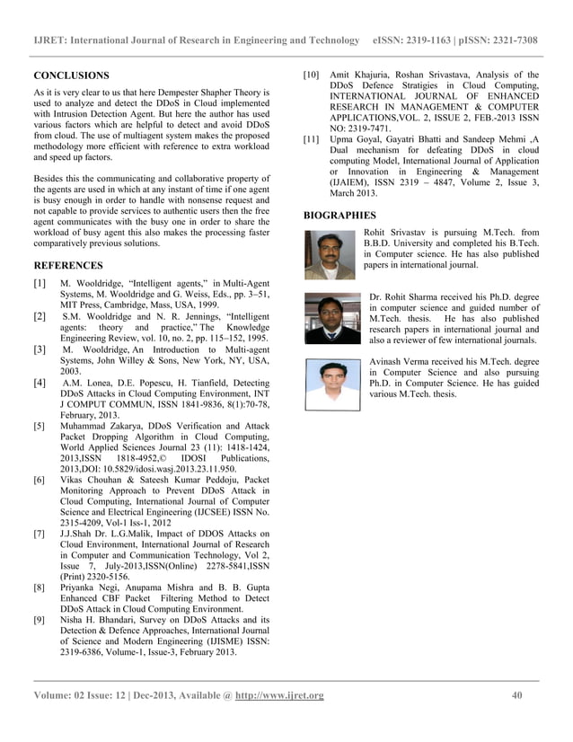 Mas based framework to protect cloud computing against ddos attack | PDF | Cloud Computing ...