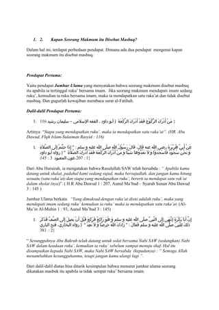 Masbuq dalam shalat dan permasalahannya | DOC