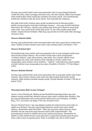 Masbuq dalam shalat dan permasalahannya | DOC