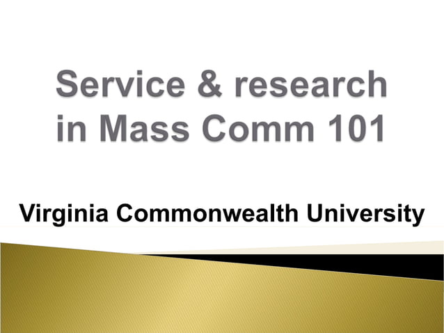 Mass Comm 101 Service Projects | PPT