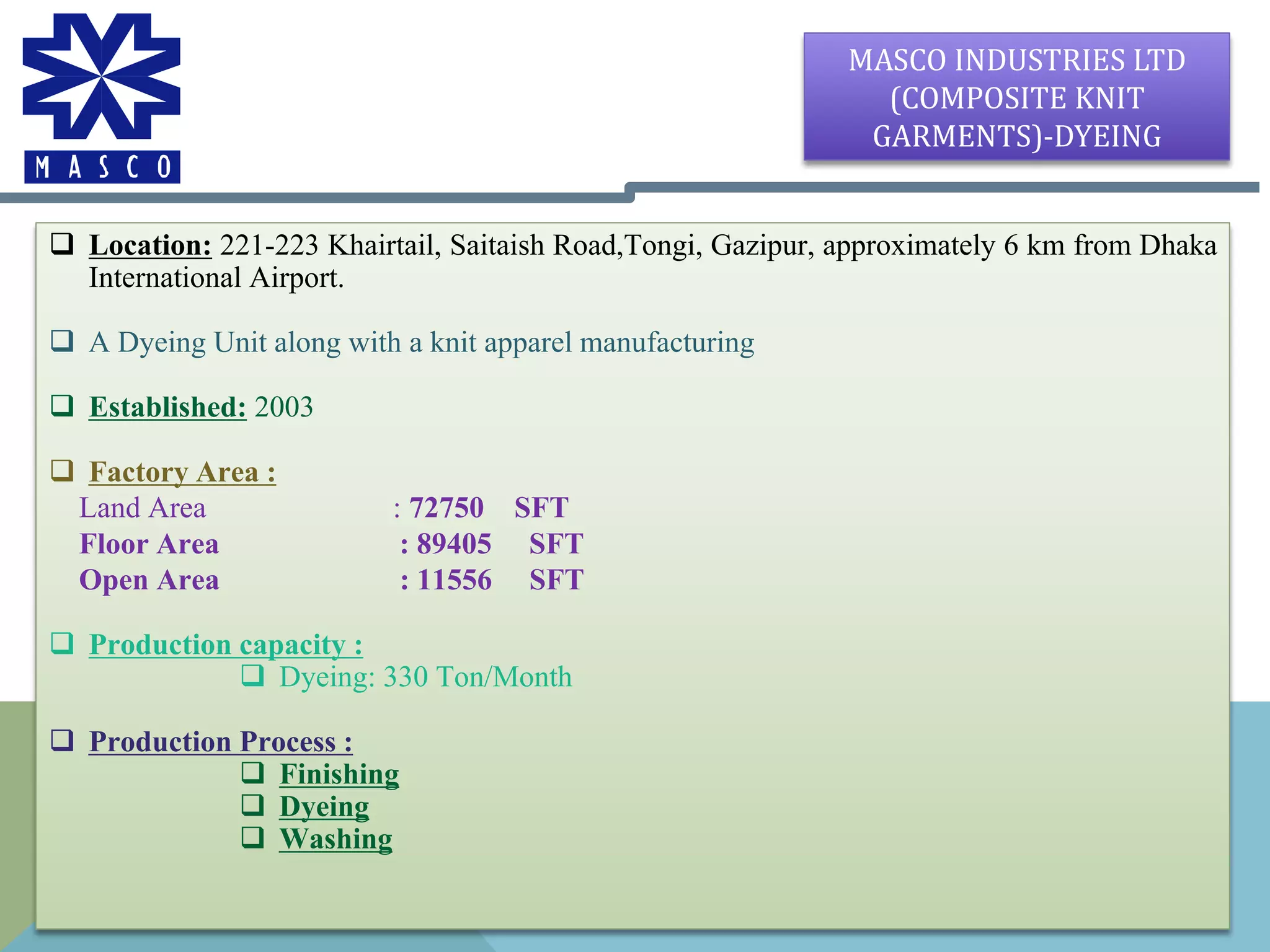 Masco Industries Ltd. (Composite Knit Garments) | PDF