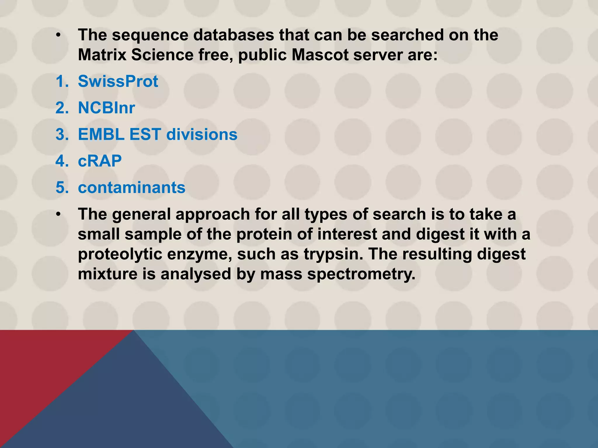 Mascot database | PPTX