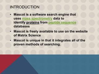 Mascot database | PPTX