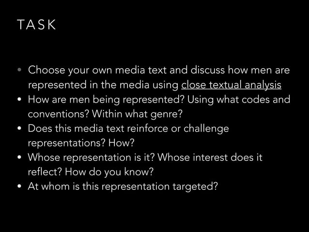 Representation and Masculinity | PPT