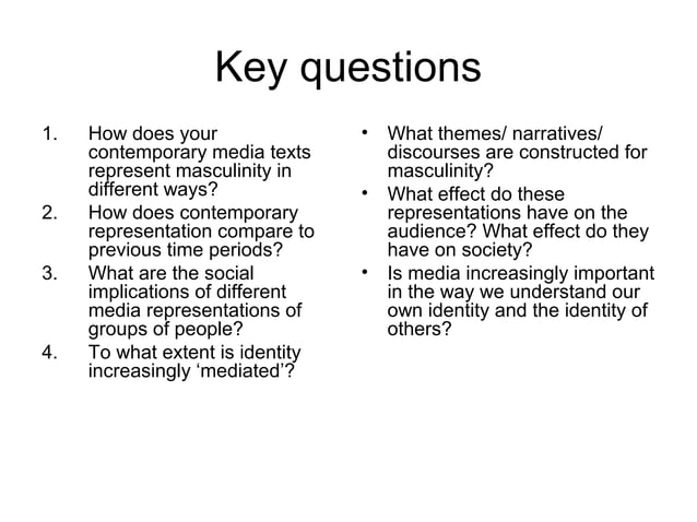 Masculinity presentation 2nd may | PPT