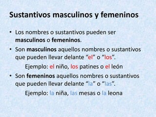 Masculino femenino y singular-plural | PPTX