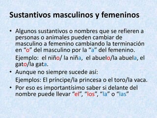 Masculino femenino y singular-plural | PPTX