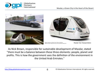 Masdar, a Green City in the Heart of the Desert | PPTX