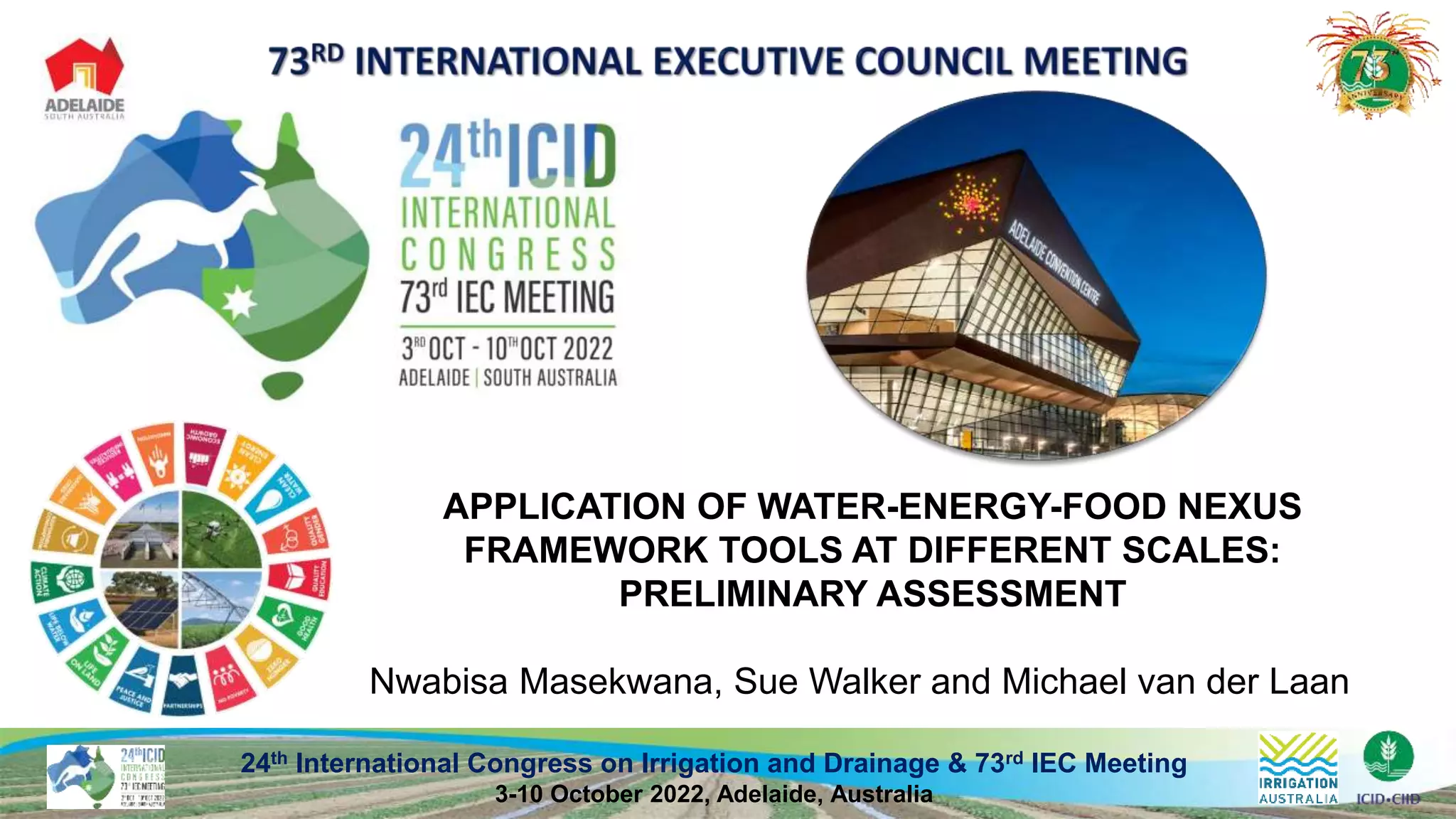 APPLICATION OF WATER-ENERGY-FOOD NEXUS FRAMEWORK TOOLS AT DIFFERENT ...