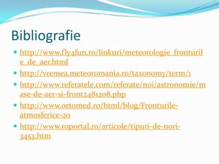 Masele de aer. Fronturi atmosferice. | PPTX