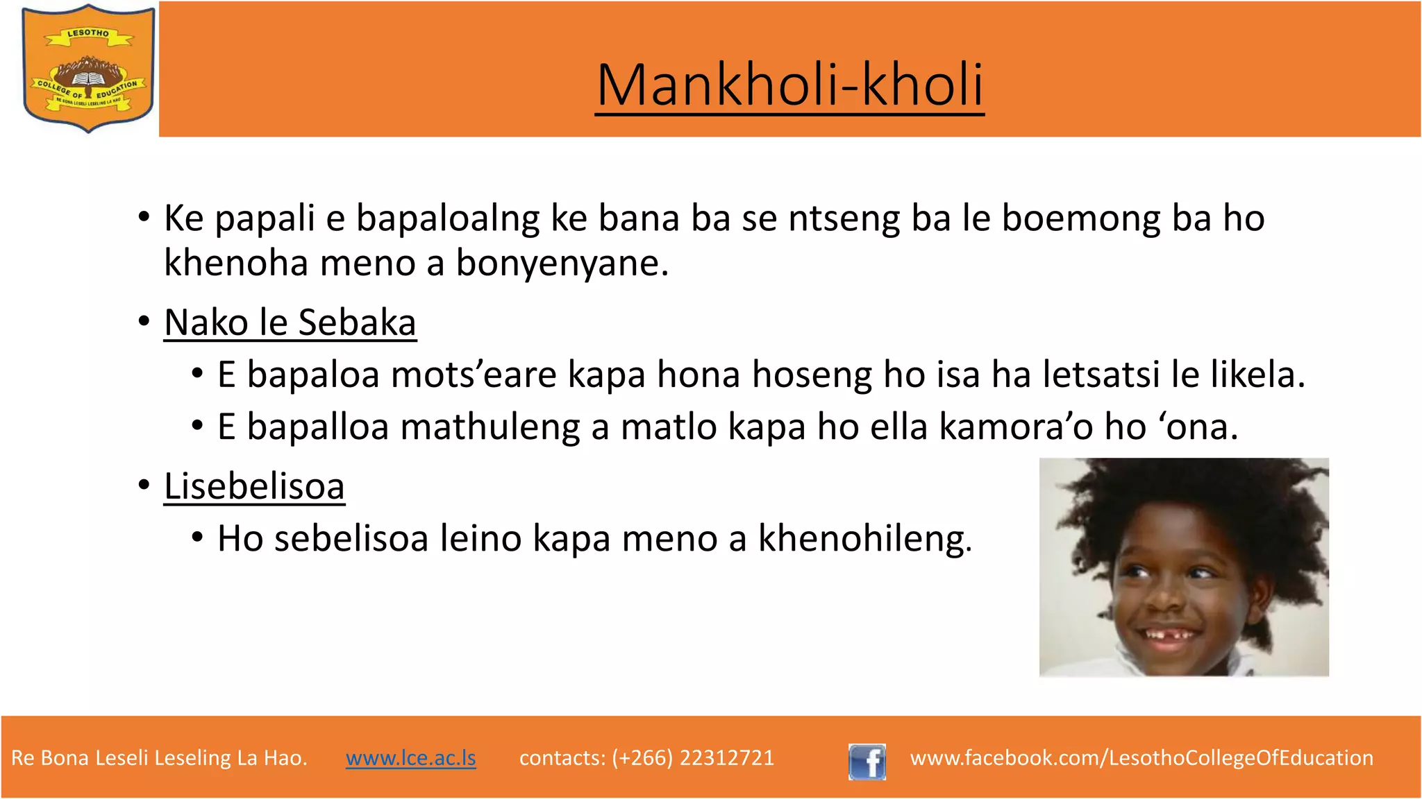 LAPALI TSA SESOTHO (BASOTHO) | PPTX