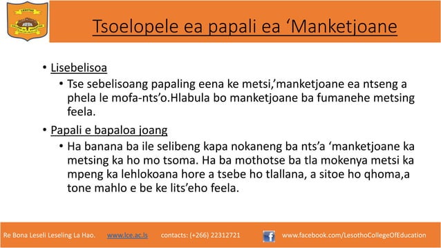 LAPALI TSA SESOTHO (BASOTHO) | PPTX