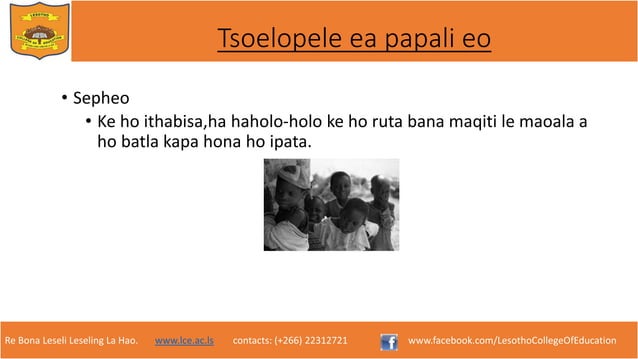 LAPALI TSA SESOTHO (BASOTHO) | PPTX