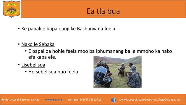 LAPALI TSA SESOTHO (BASOTHO) | PPTX