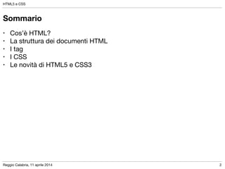 Corso di HTML5 e CSS | PPT
