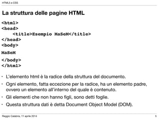 Corso di HTML5 e CSS | PPT
