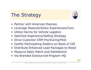 Maserati European Delivery Proposal By us+partners LLC. | PDF