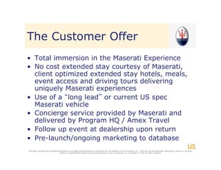 Maserati European Delivery Proposal By us+partners LLC. | PDF