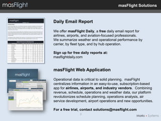 masFlight November 2012 Monthly Performance Report | PPT