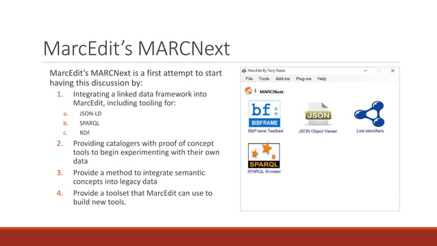 #mashcat: Evolving MarcEdit: Leveraging Semantic Data in MarcEdit | PPT