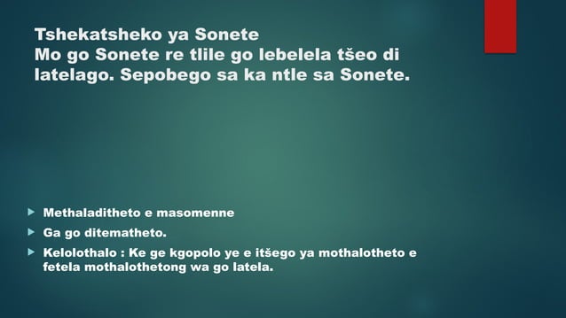 Mehuta ya direto tsa sesotho sa leboa ( Sepedi) | PPTX