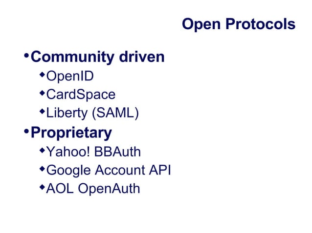 Mashing Up with User-centric Identity | PPT | Internet | Computing