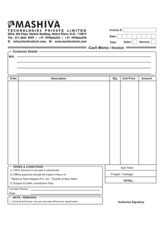 Mashiva Tech | Panacea Innovative Tech Bill Challan | PDF