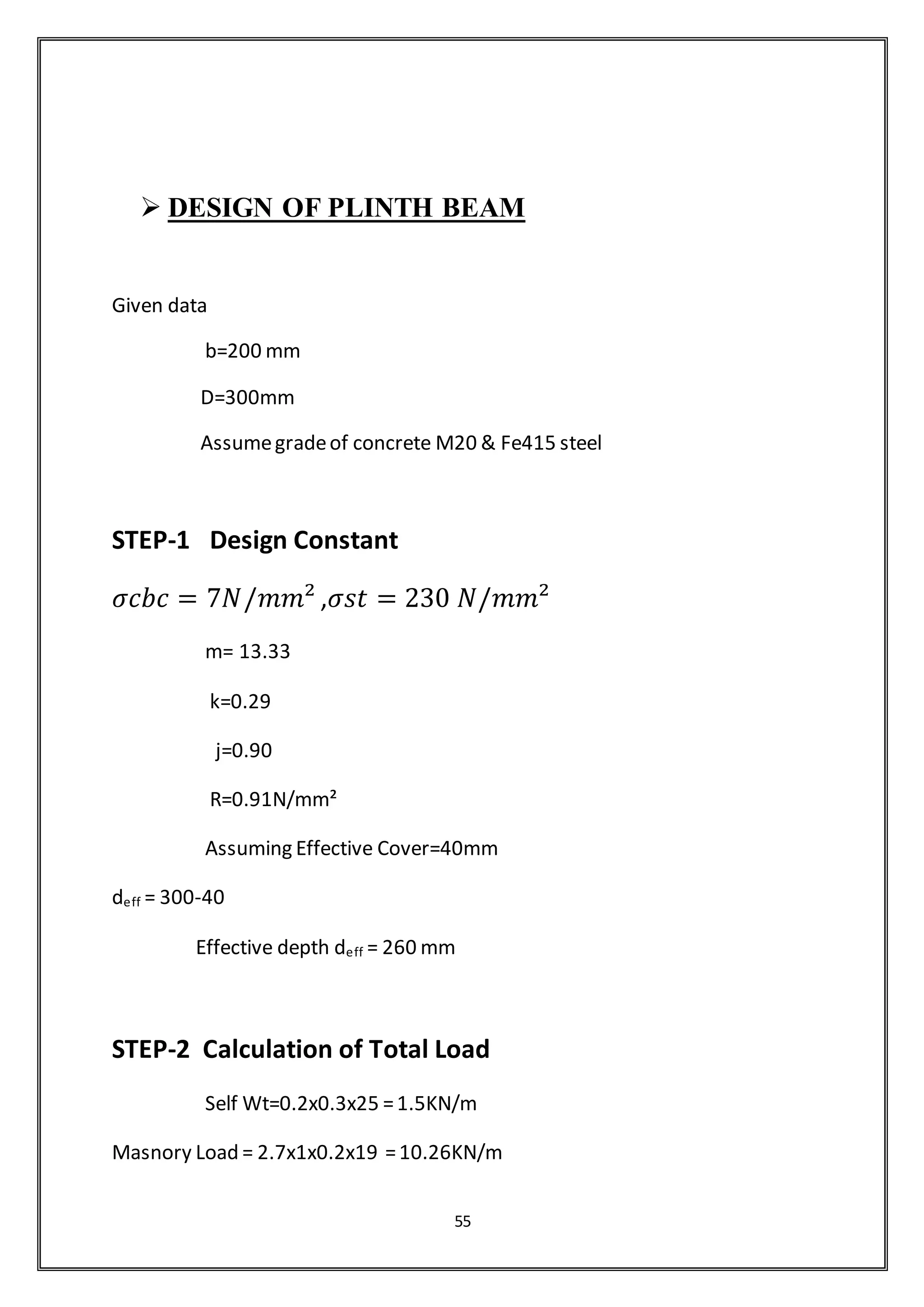 Under Ground water tank design including estimation and costing | DOCX