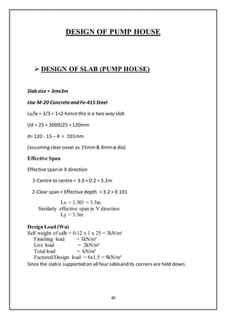 Under Ground water tank design including estimation and costing | DOCX