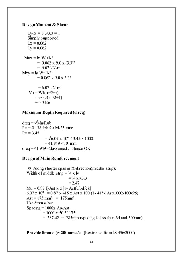 Under Ground water tank design including estimation and costing | DOCX ...