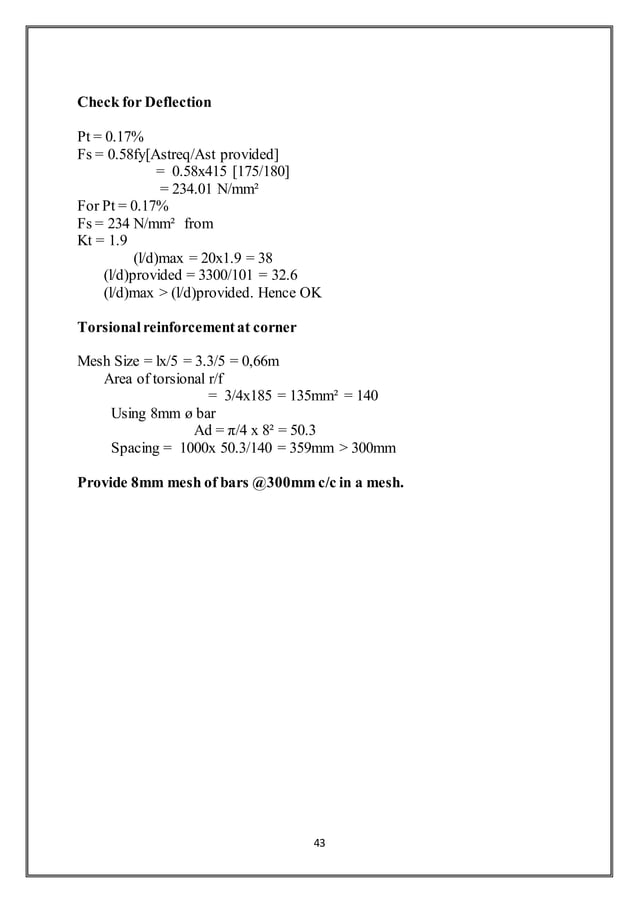 Under Ground water tank design including estimation and costing | DOCX ...