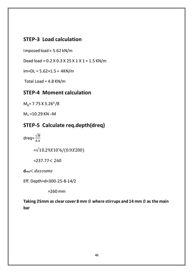 Under Ground water tank design including estimation and costing | DOCX ...