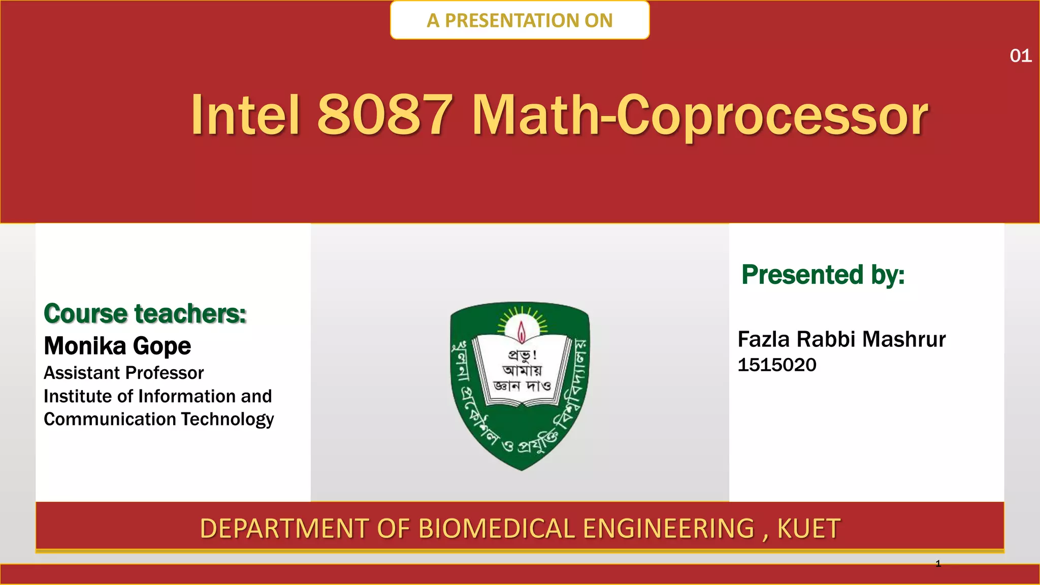 Math coprocessor 8087 | PPTX