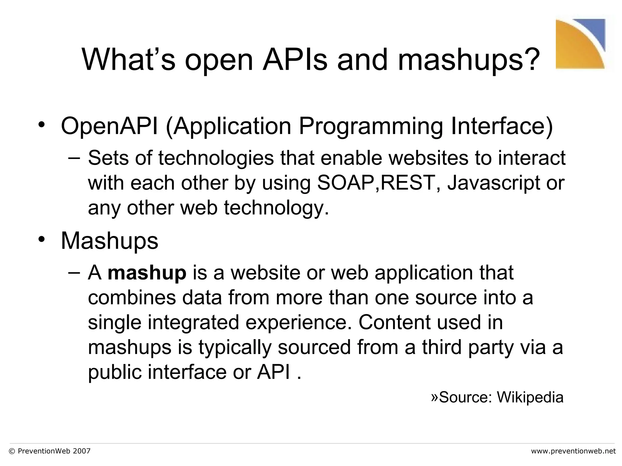 Mashups and Open Apis- Ideas that worked for us… | PPT