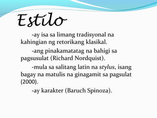 Masining na pagpapahayag | PPT