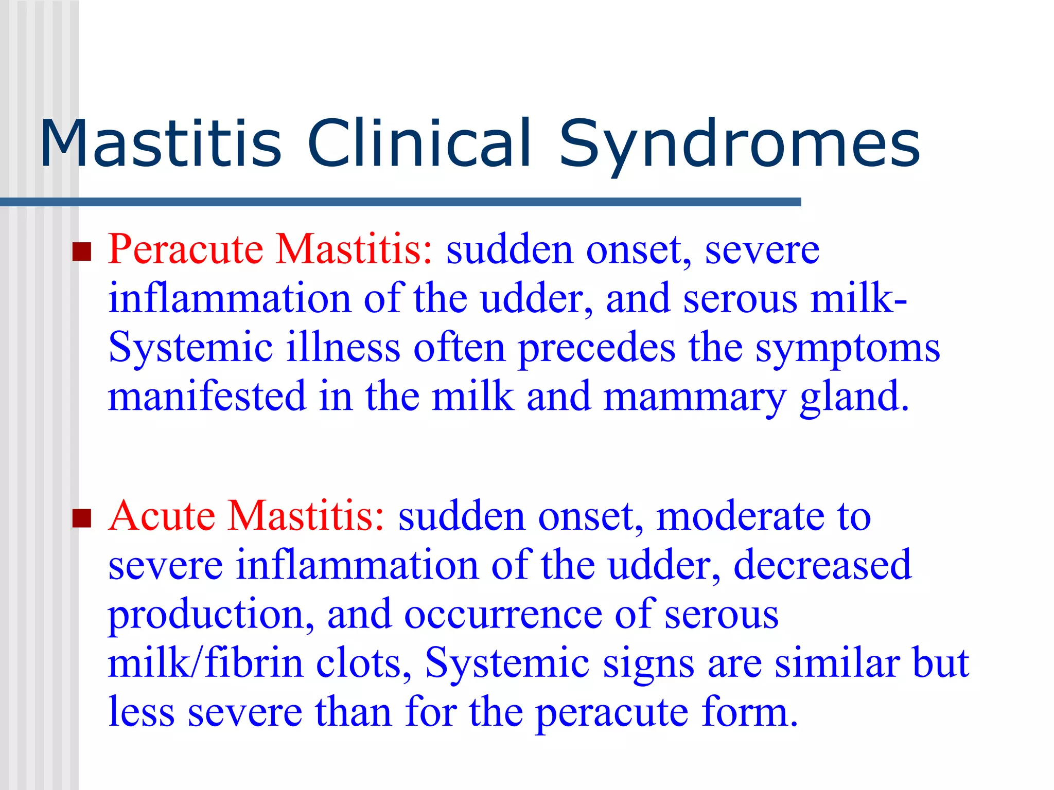 Mastitis in dairy cattle causes and treatment | PDF