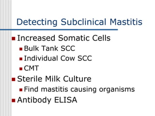 Mastitis in dairy cattle causes and treatment | PDF