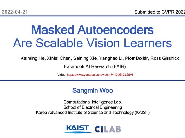 Masked Autoencoders Are Scalable Vision Learners.pptx | Web Development ...
